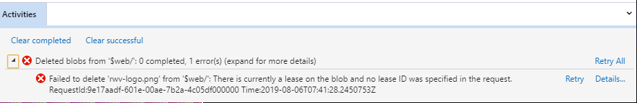 [Suggestion]Update to an image of error icon when deleting a blob which can't be deleted · Issue ...