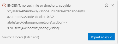 Pop up an error when debugging a ASP.NET MVC web app · Issue #1286 · microsoft/vscode-docker ...