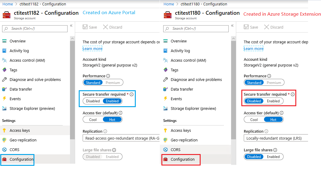 [Suggestion]Support to enable "Secure transfer required" when creating a new storage account ...