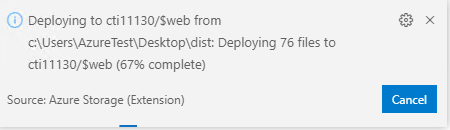 [Suggestion] Simplify the deploying log message · Issue #510 · microsoft/vscode-azurestorage ...