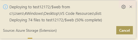 Display all uploading process as notification dialogs when deploying to static website · Issue ...