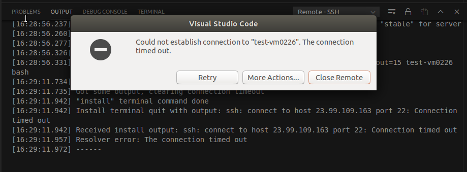 Pop up an error when connecting a VM which is created in Azure Portal · Issue #67 · microsoft ...