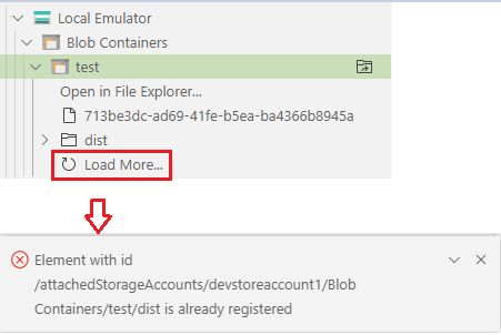 Pop up an error when clicking "Load More..." from local emulator · Issue #659 · microsoft/vscode ...