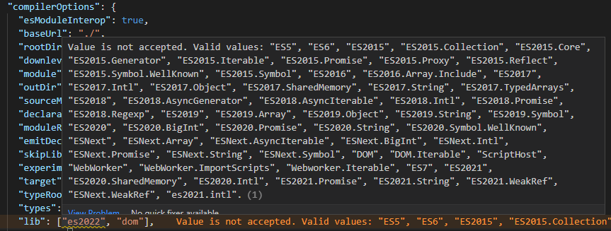es2022 is not accepted in lib attribute from tsconfig.base.json · Issue #148797 · microsoft ...