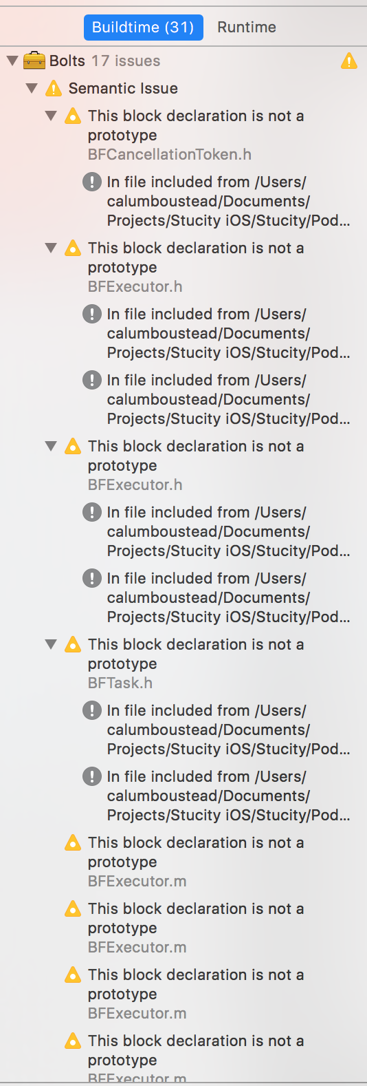 Semantic Issues and Compiler Warnings · Issue #211 · facebookarchive/facebook-swift-sdk · GitHub