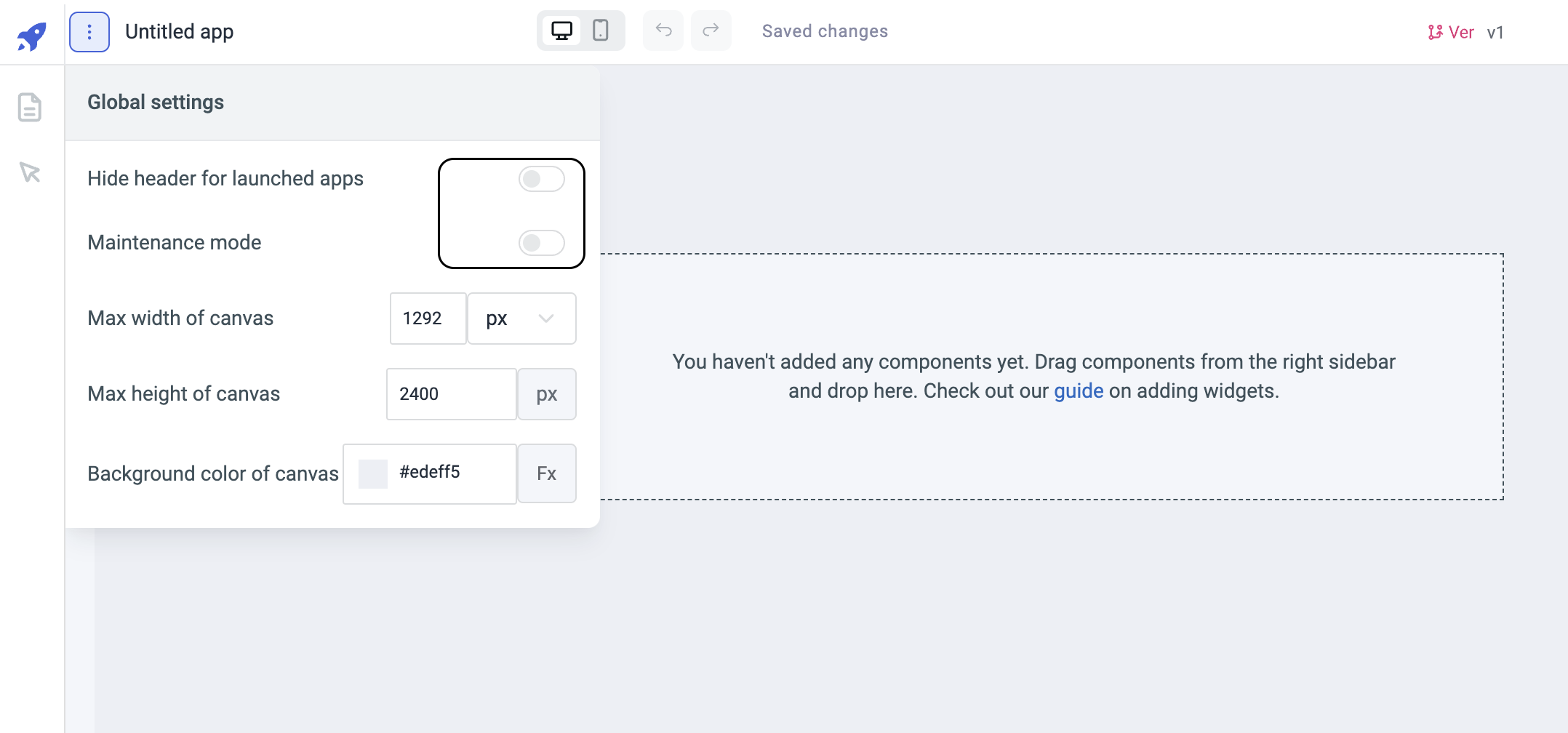 Change cursor to poiner on hover of Global settings toggle options · Issue #6112 · ToolJet ...