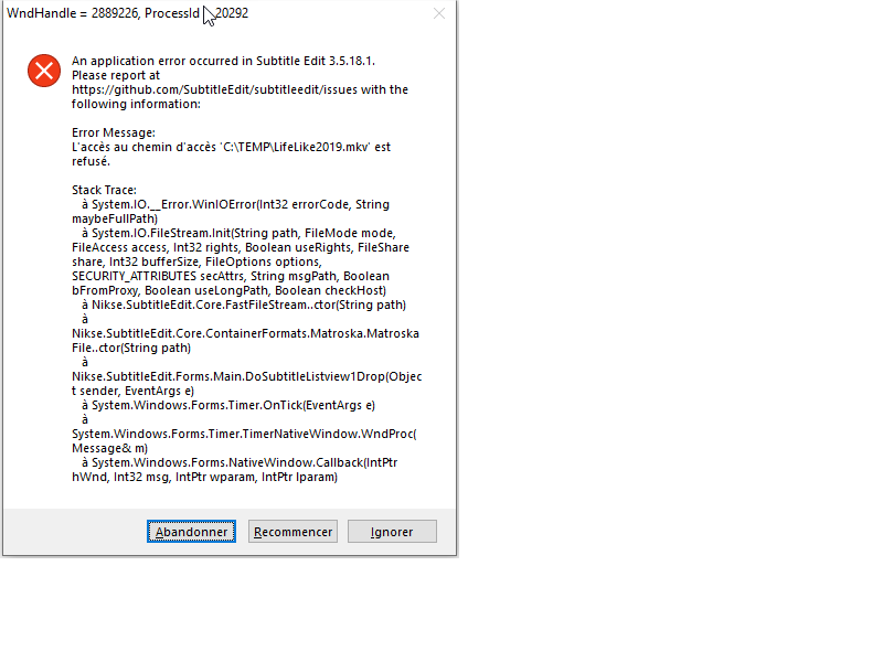 Error Open All File Mkv · Issue 4526 · Subtitleedit Subtitleedit · Github