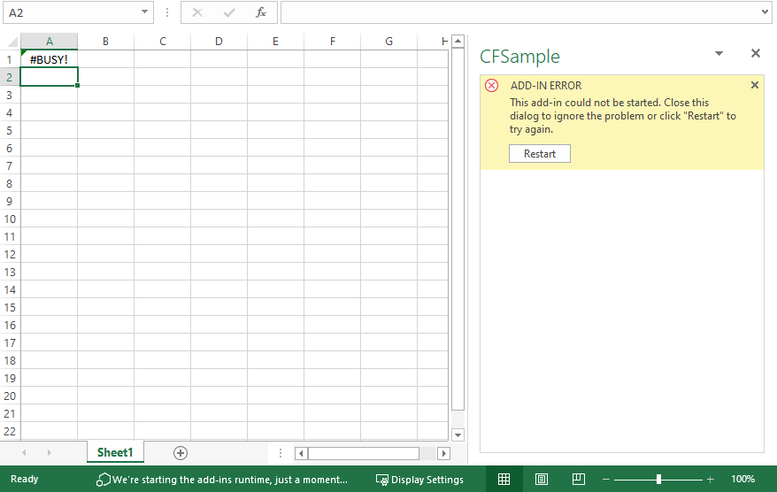 Excel 32 bit, Windows - Insiders Fast channel may return an "Add-in Error" and functions stuck ...
