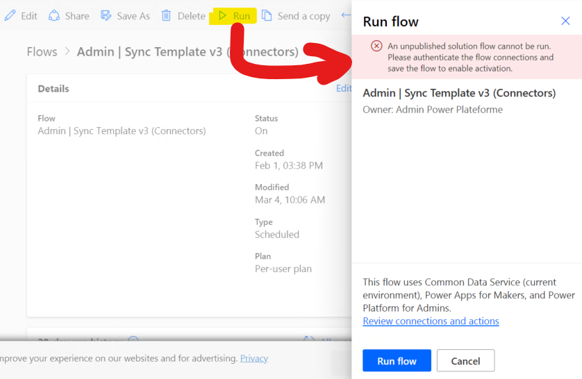 [BUG]: Admin | Sync Template v3 (Connectors) not running · Issue #803 · microsoft/powerapps ...
