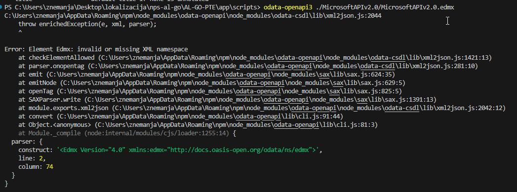 Error In Conversion Edmx To Openapi Format · Issue 257 · Oasis Tcsodata Openapi · Github