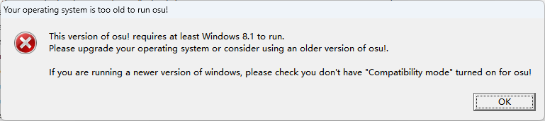 Add a warning when running in windows compatibility mode · Issue #22092 · ppy/osu · GitHub