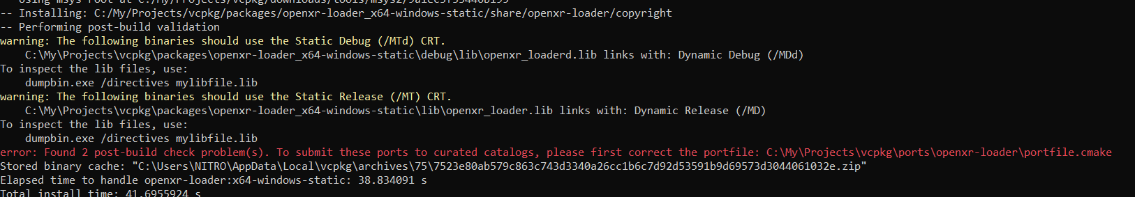 [openxr-loader] build failure · Issue #30540 · microsoft/vcpkg · GitHub