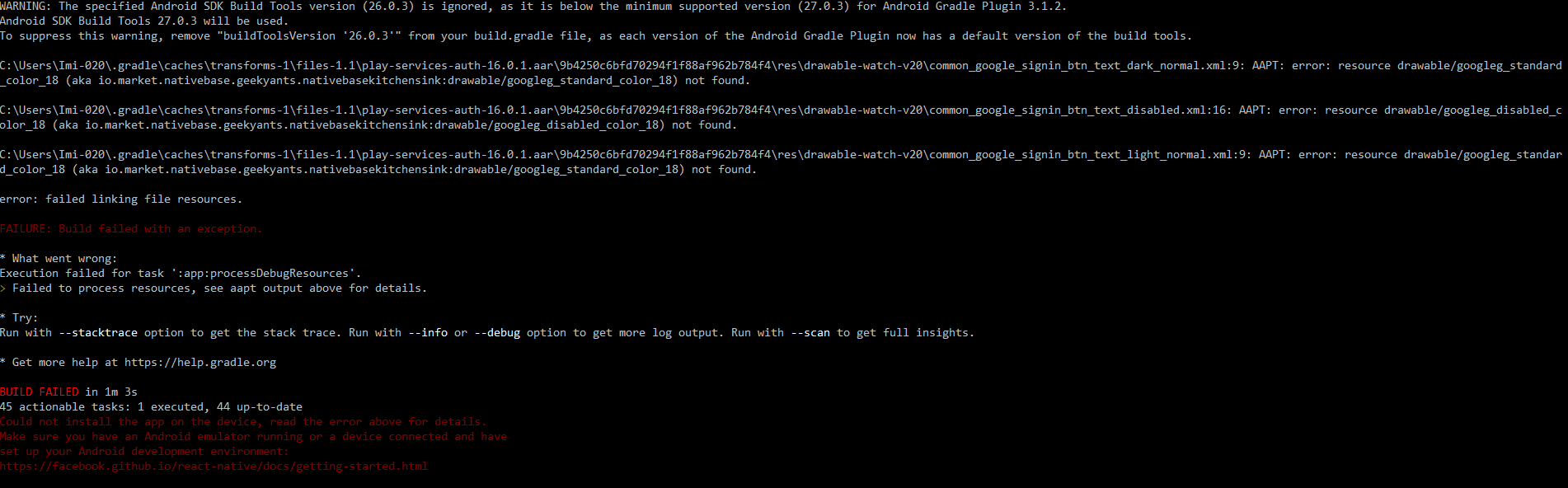 Build Failed @ RN Latest Version using "google sign in" · Issue #21843 ...