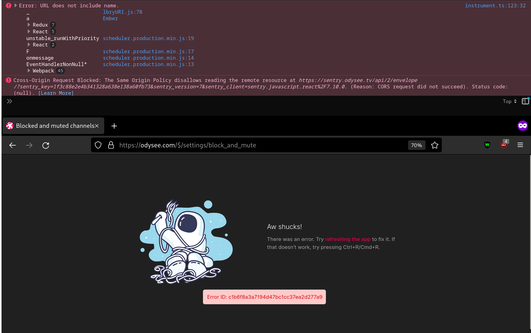 `https://odysee.com/$/settings/block_and_mute` crashes · Issue #2241 · OdyseeTeam/odysee ...