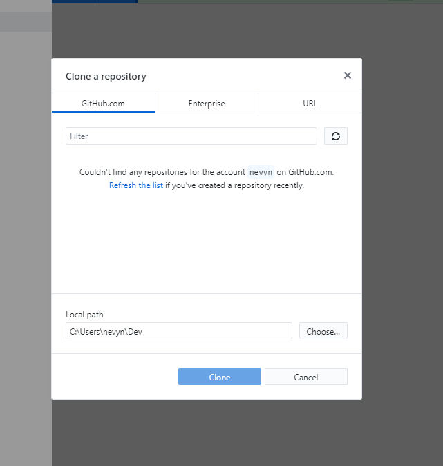 Can't clone repos, no permission, even though it says I'm logged in · Issue #7513 · desktop ...