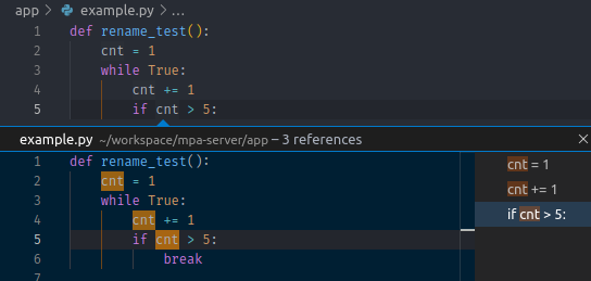 Some variables are not renamed in "Rename Symbol" functionality ...