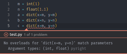 Type error when create a dict with both int and float values · Issue ...