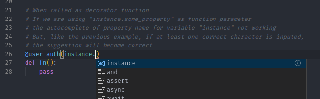 Function parameter autocompletion not working for decorators · Issue #461 · microsoft/pyright ...