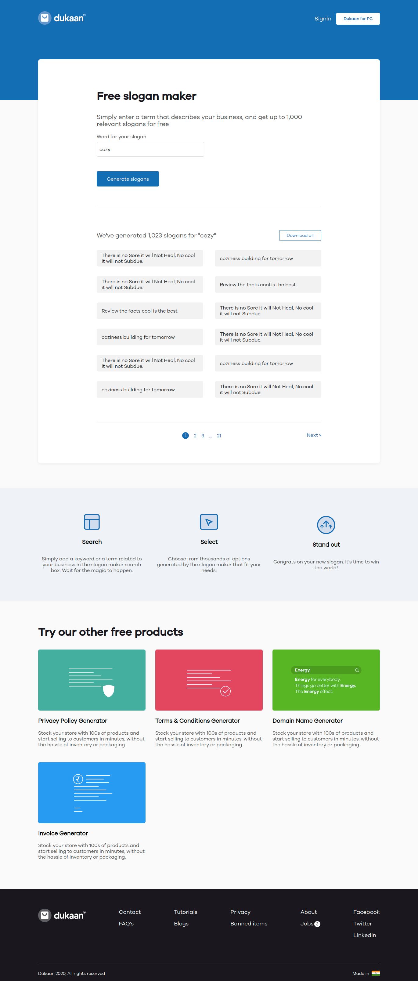 GitHub - parthpandyappp/dukaan-frontend: Static design project for Dukaan slogan maker.