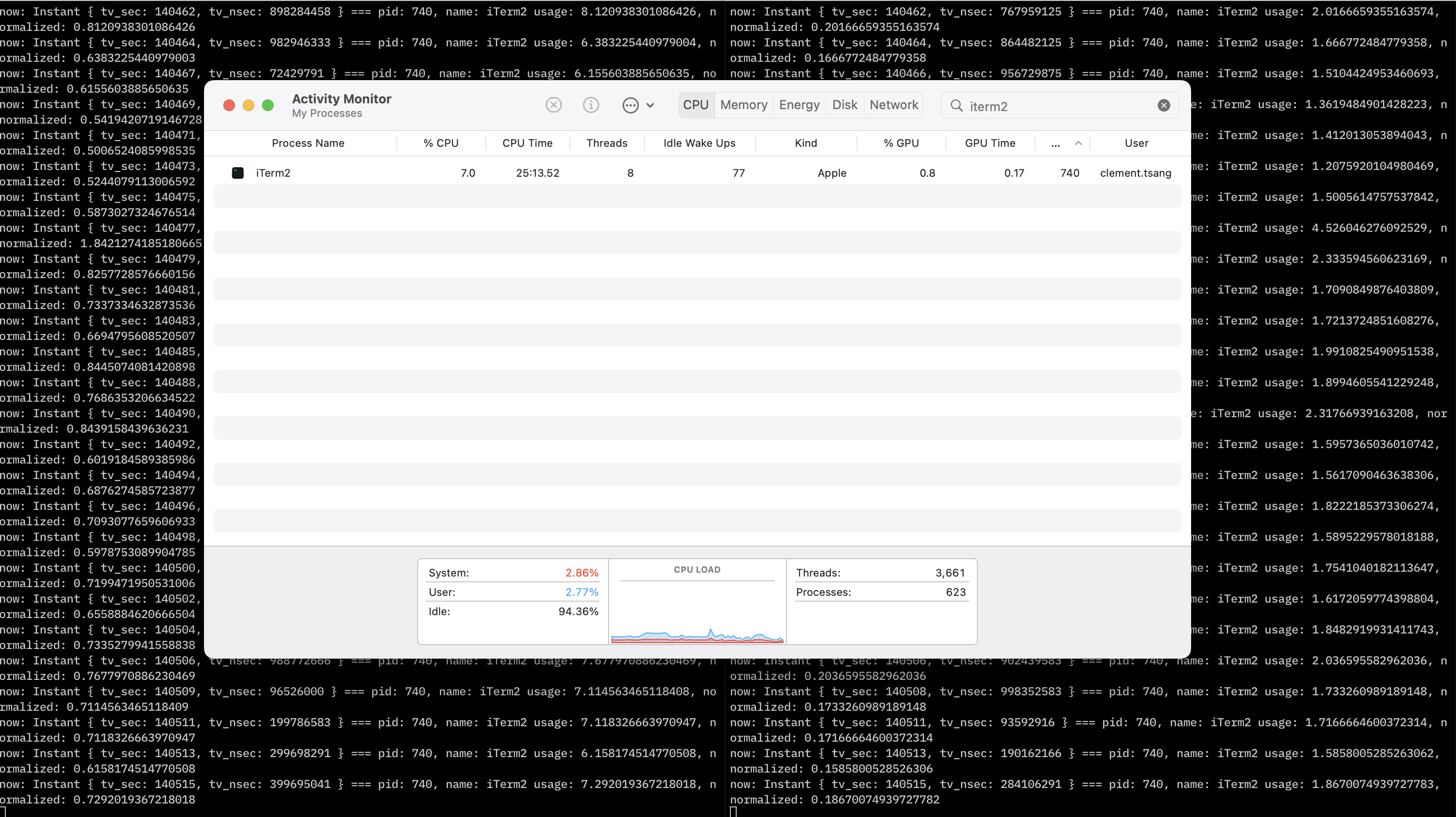 Reported process CPU usage is lower than expected on M1 macOS · Issue #956 · GuillaumeGomez ...