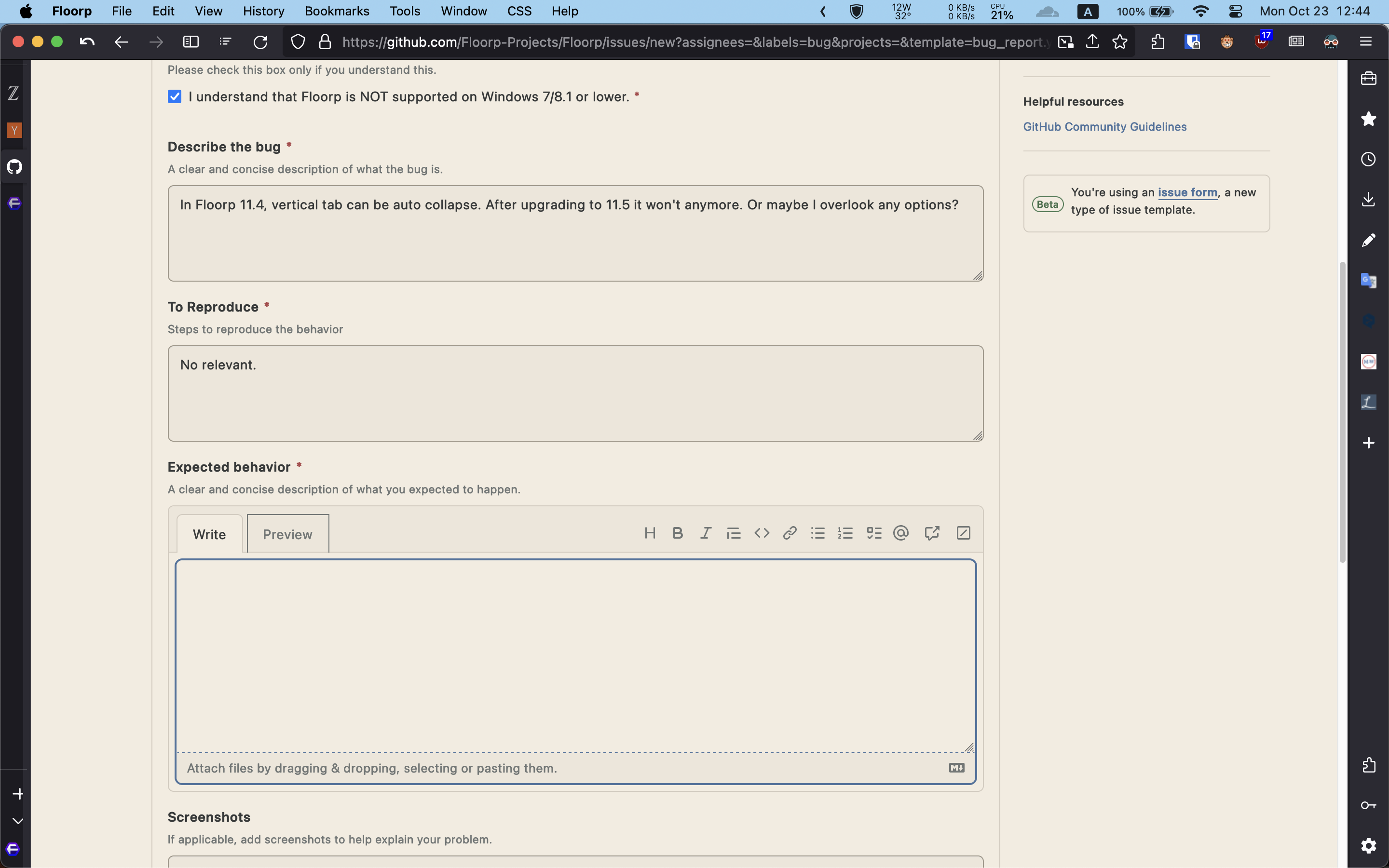 [Feature Request] Consider re-add verticaltab collapsing option · Issue #524 · Floorp-Projects ...