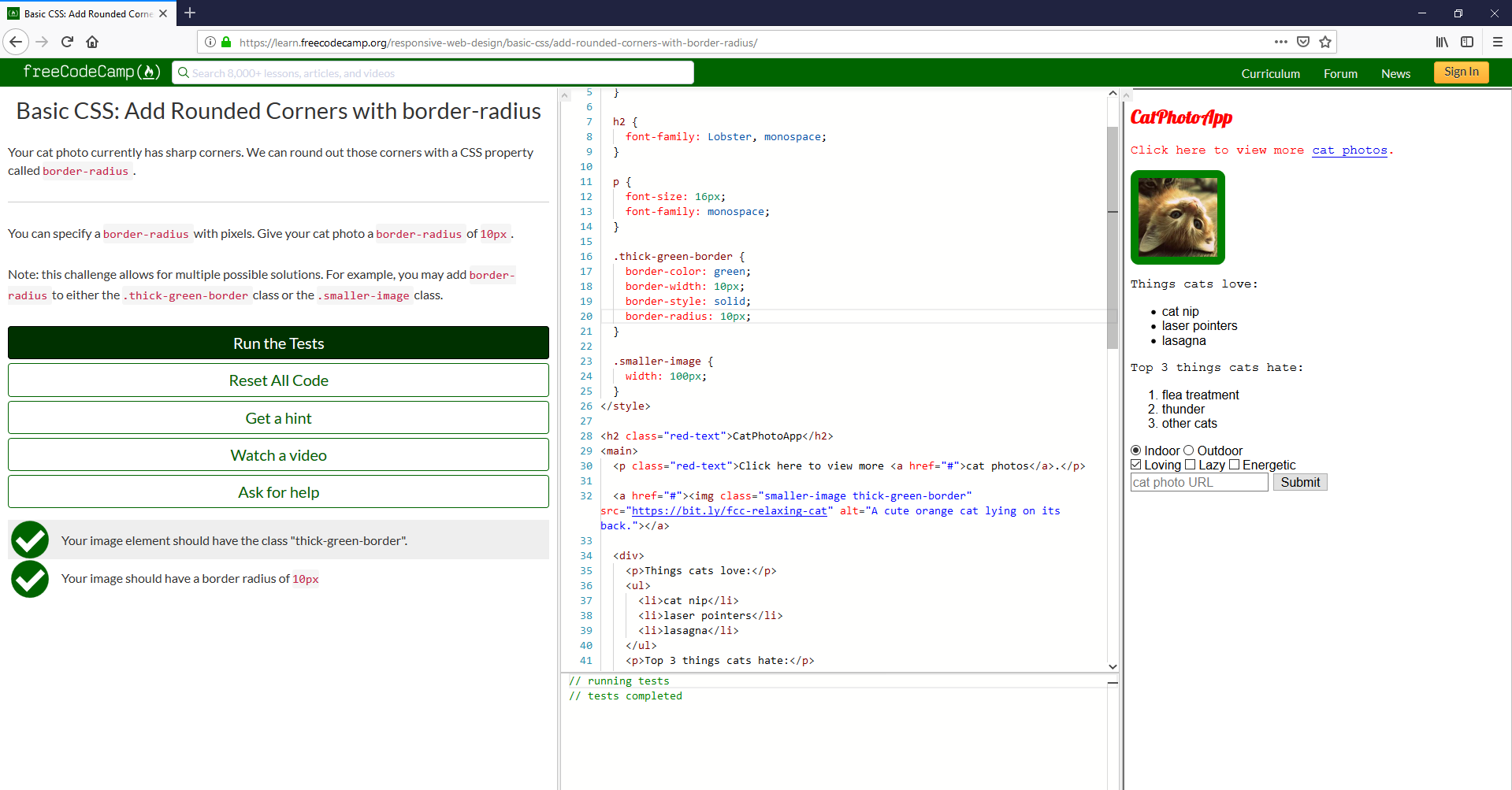 [FIREFOX] Unable to pass Basic CSS: Add Rounded Corners with border-radius · Issue #34867 ...