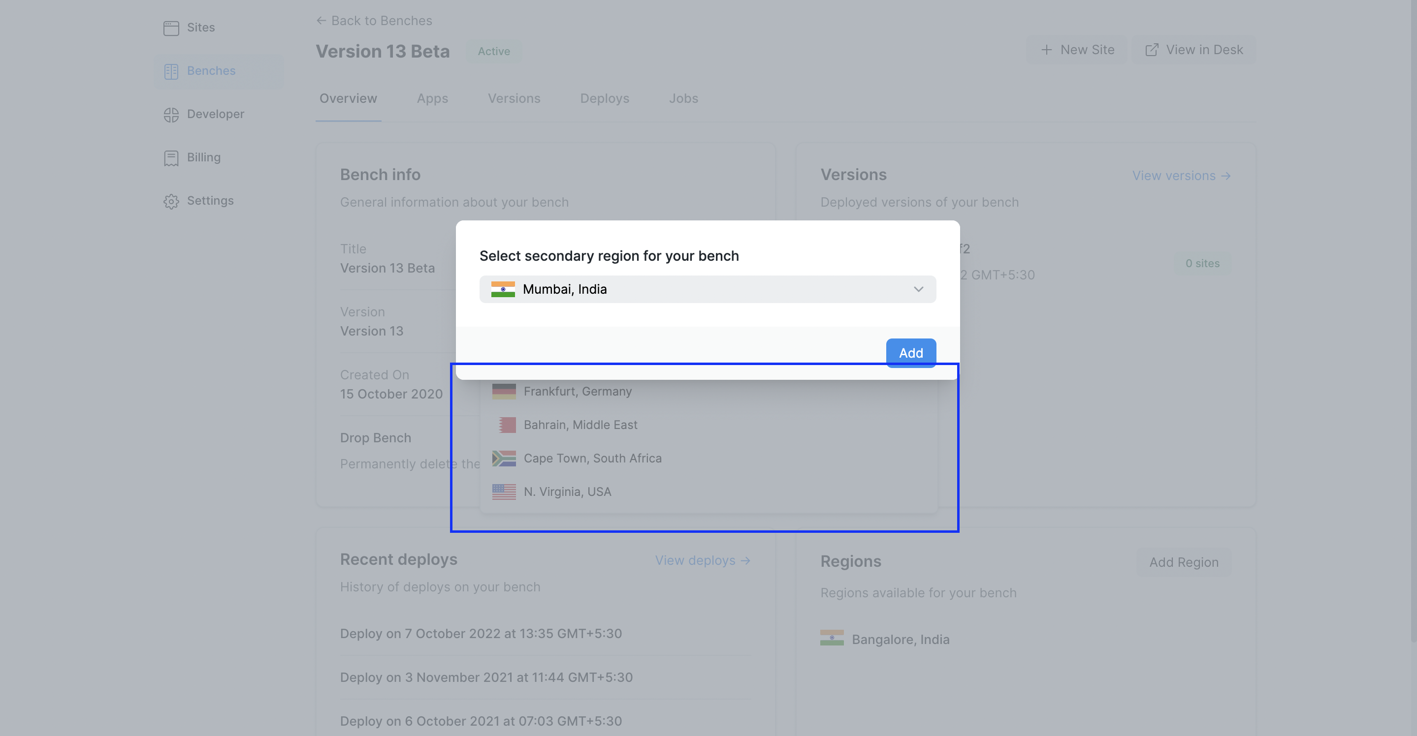 bug: Dropdown options behind the dialog modal · Issue #535 · frappe/press · GitHub