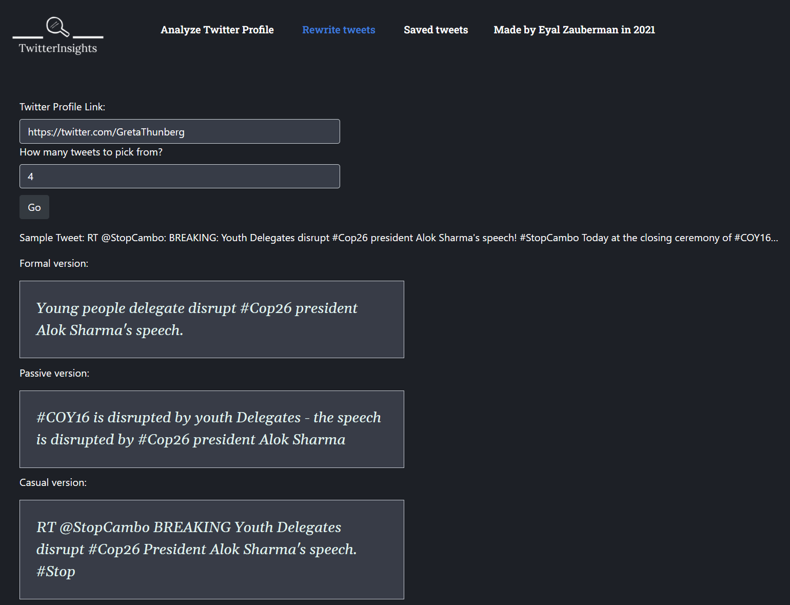 GitHub - eyal4D/TwitterInsights: A website that lets you analyze a ...