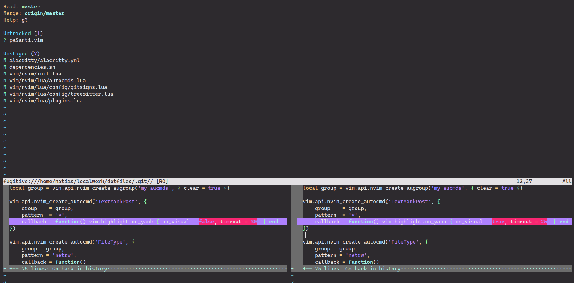 Conflict with vim-fugitive when staging a hunk · Issue #916 · lewis6991/gitsigns.nvim · GitHub