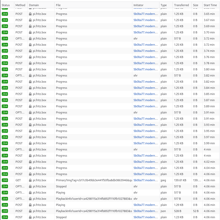 Progress Endpoint Is Spammed · Issue 1351 · Jellyfin Jellyfin Vue · Github
