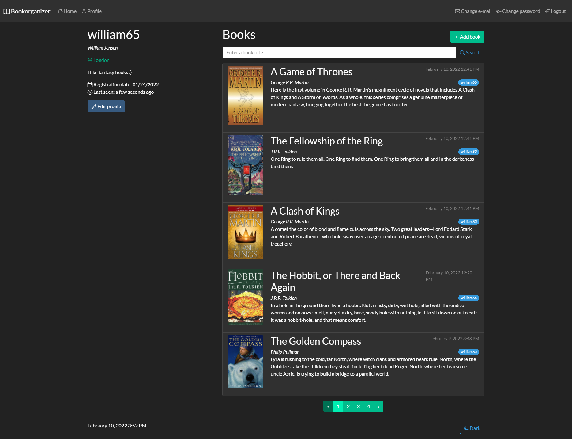 GitHub - matbocz/bookorganizer: Web application to store your books collection online. Uses ...