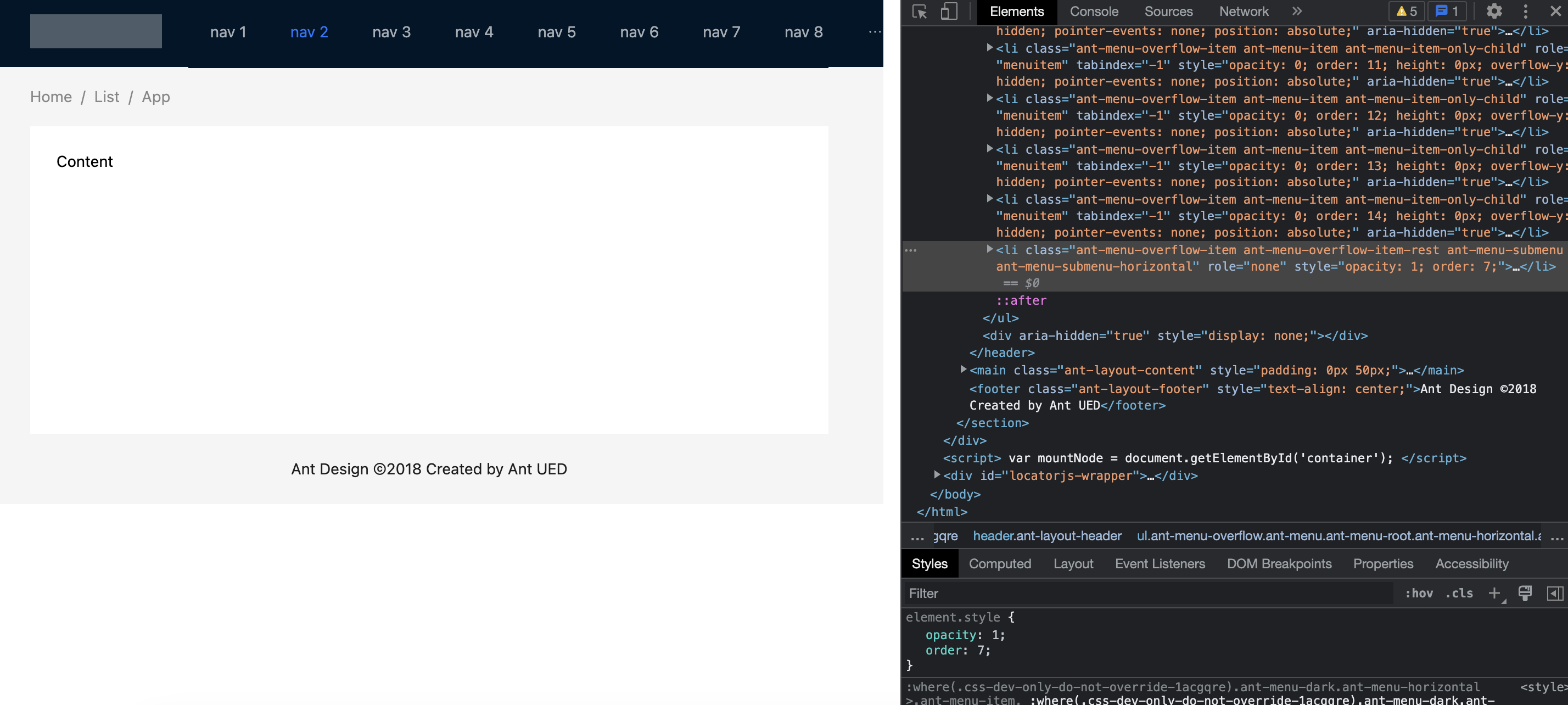 Css In Js Generated Css At Top Most Of That Cause Overridded By Resetcss · Issue 38843 · Ant 
