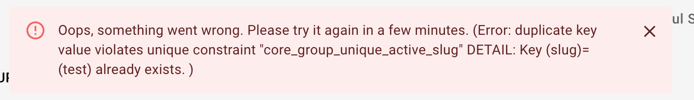 Duplicated slug error message doesn't follow the same pattern of other input errors · Issue #147 ...
