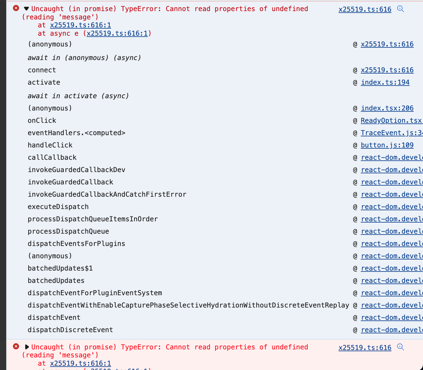 Uncaught (in promise) TypeError: Cannot read properties of undefined ...