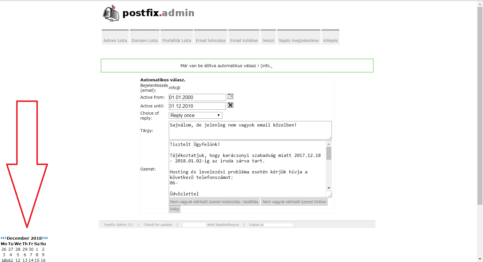 Vacation diary is not displayed correctly in Chrome · Issue #115 · postfixadmin/postfixadmin ...