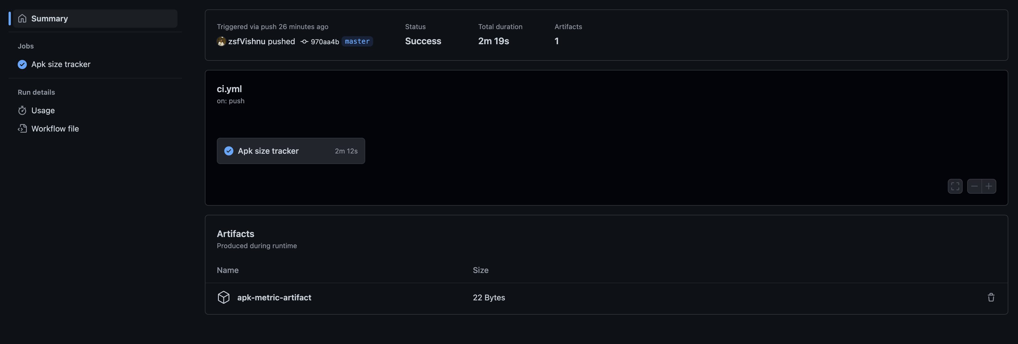 Apk metric upload · Actions · GitHub Marketplace · GitHub