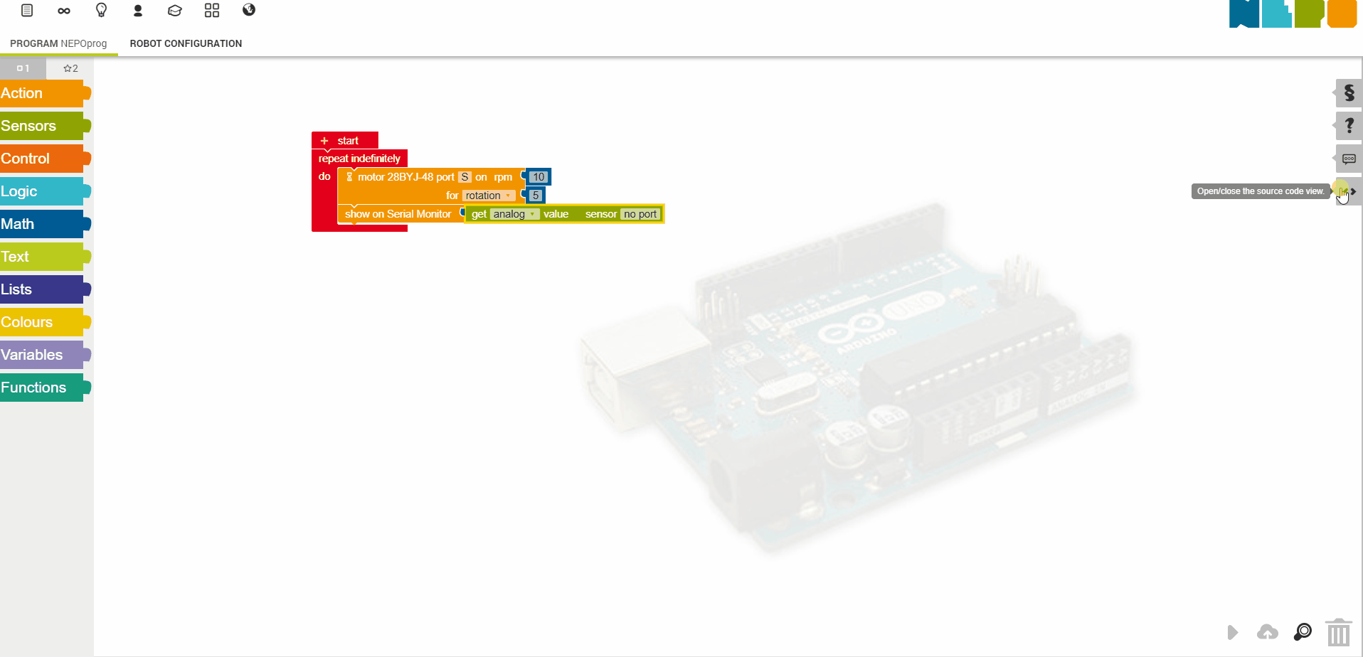 Arduino: Sensor "No Port" Configuration Not Showing Error · Issue #636 · OpenRoberta/openroberta ...