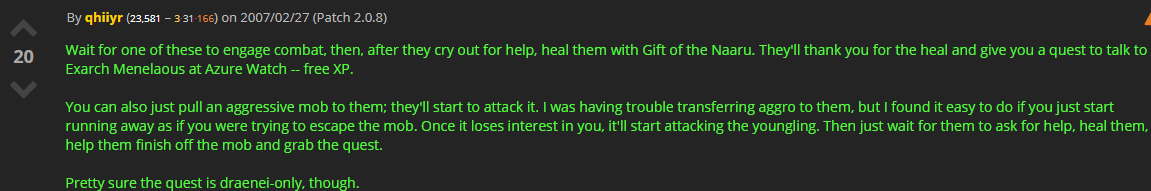 [Azuremyst Isle]NPC#17587 deals too much damage, should assist players ...