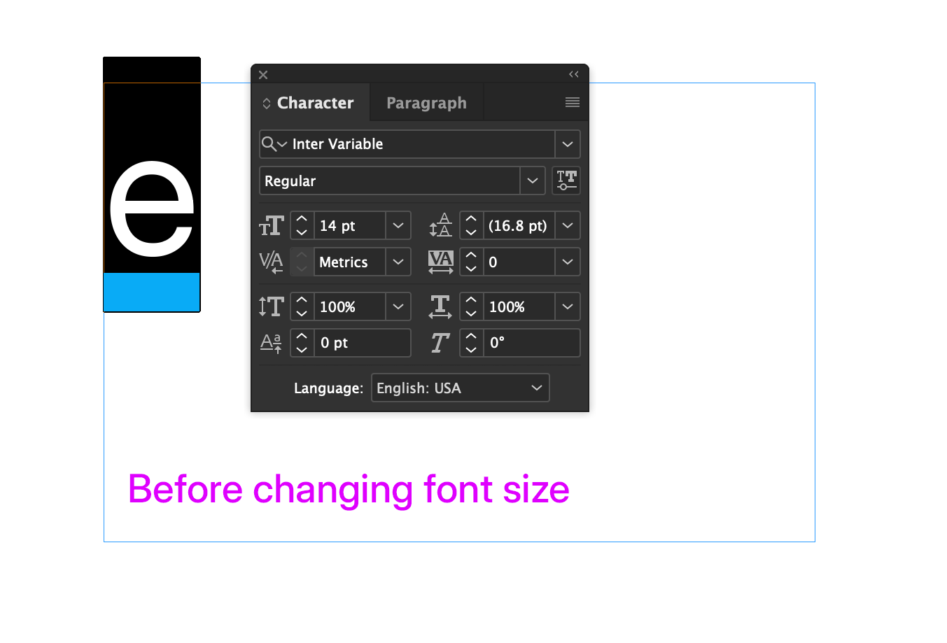 Changing font size to > 14pt and