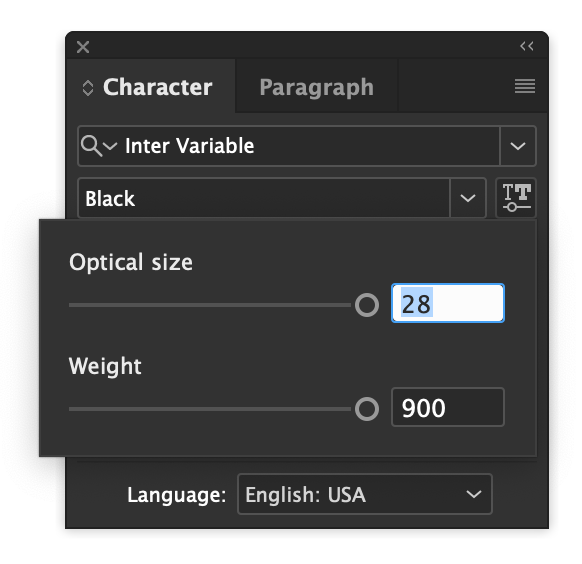 Inter Variable with optical size