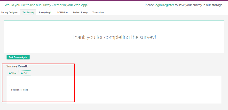 Programmatically create a full response model · Issue #3306 · surveyjs ...