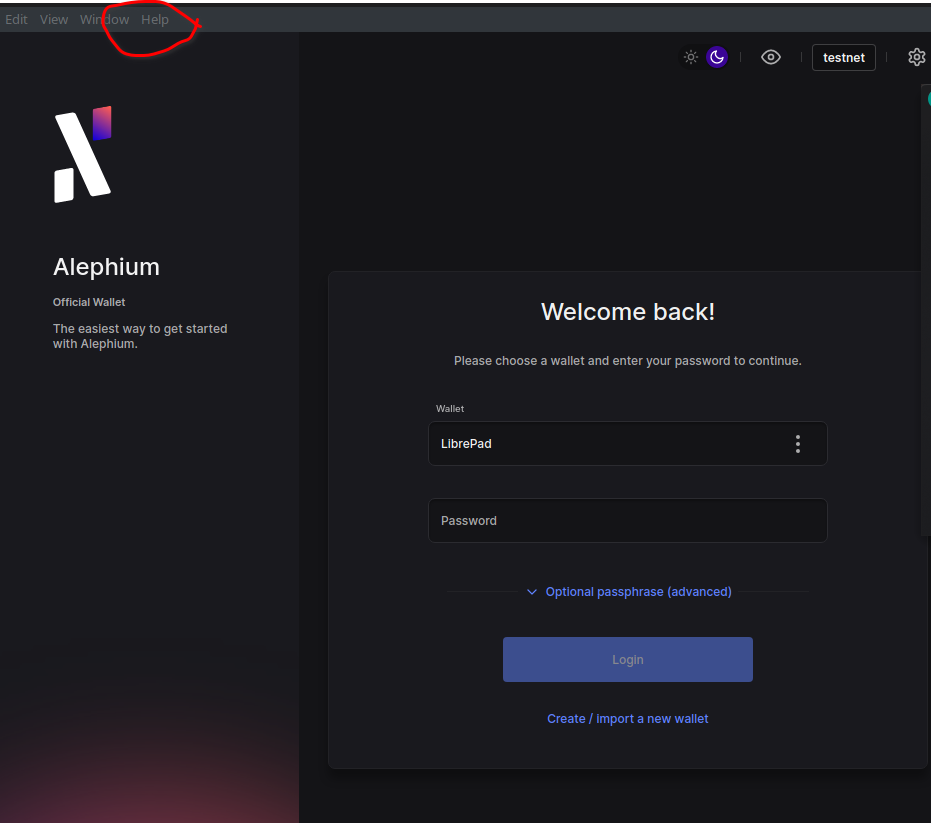 Help > About menu is empty · Issue #303 · alephium/desktop-wallet · GitHub