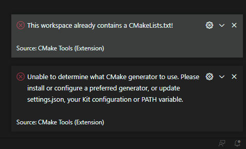 Unable to perform CMake Quick Start · Issue #1733 · microsoft/vscode-cmake-tools · GitHub