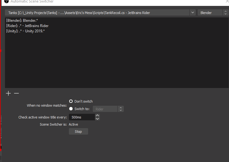 String Matching in Window macro not available · Issue #534 · WarmUpTill/SceneSwitcher · GitHub
