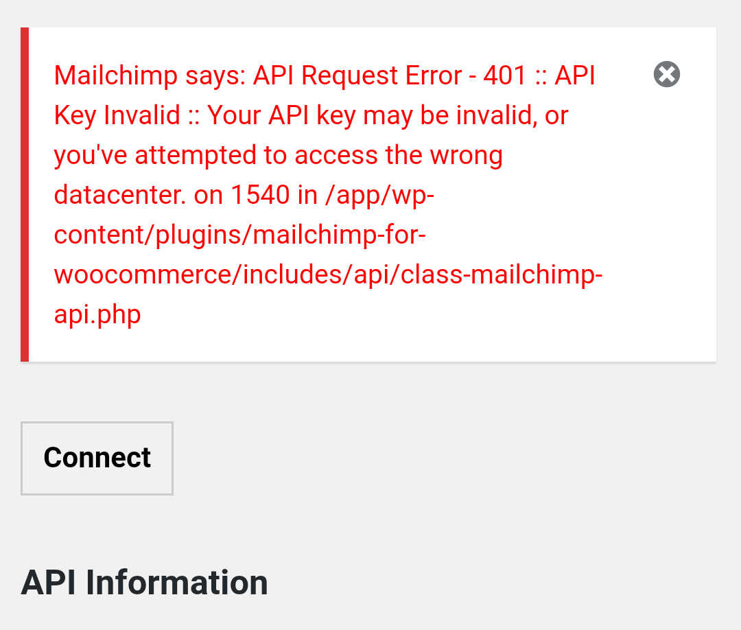 Mailchimp Says Api Request Error 401 · Issue 341 · Mailchimp Mc Woocommerce · Github