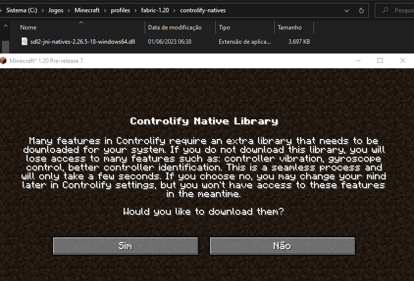 Some issues i've encountered while trying to setup Controlify on 1.20 ...