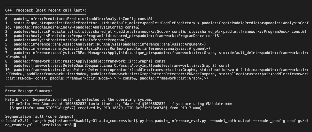 paddle 2.5 inference预测检测量化模型dino报错 · Issue #56953 · PaddlePaddle/Paddle · GitHub
