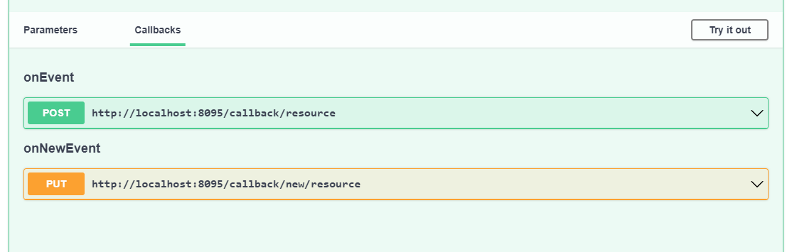 Can There Be A Possibility For Sending A Request From Swaggerui To The Callback Url Which Is
