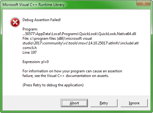 Exception: Target Invocation when trying to preview a file · Issue #44 · QL-Win/QuickLook · GitHub