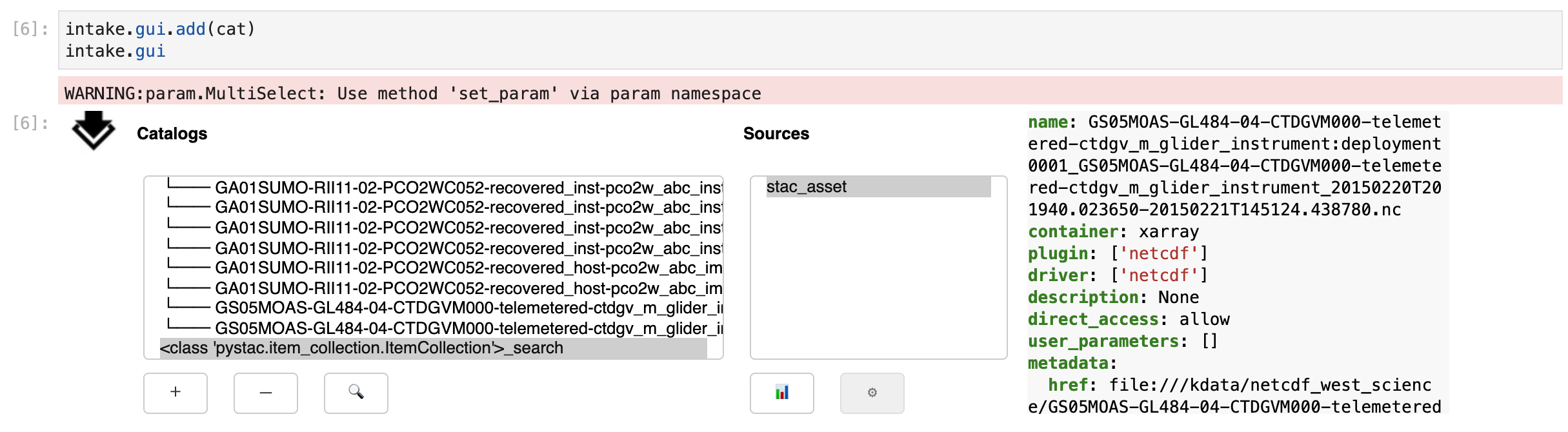 Use `intake` GUI search with STAC ItemCollections · Issue #617 · intake/intake · GitHub